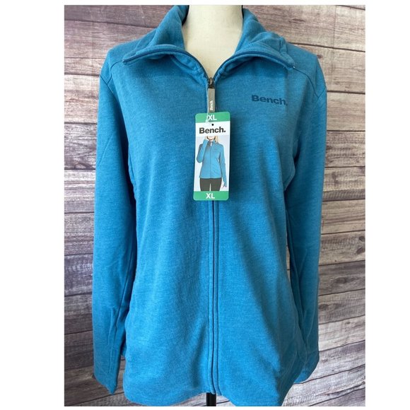 Bench | Jackets & Coats | Bench Womens Turquoise Mock Zip Fleece Jacket ...